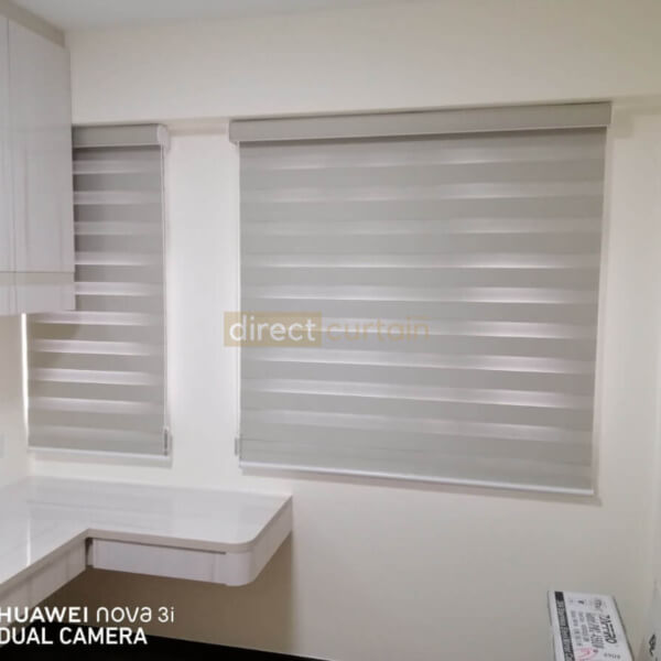 Korean Combi Blinds – Gradation Dim-out Brown Black | Direct Curtain