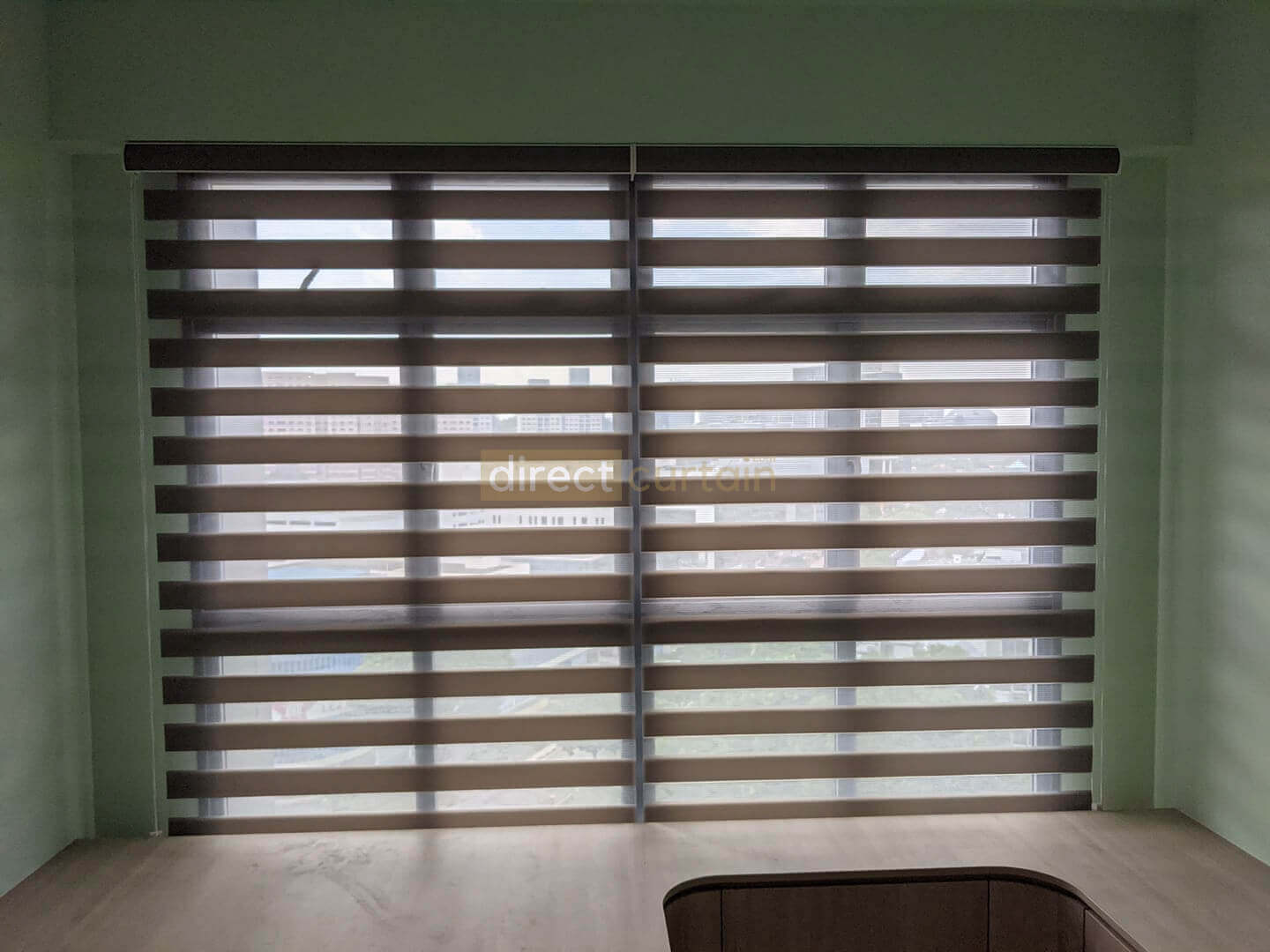 Korean Combi Blind - Basic Dim-out Shadow Grey | Direct Curtain