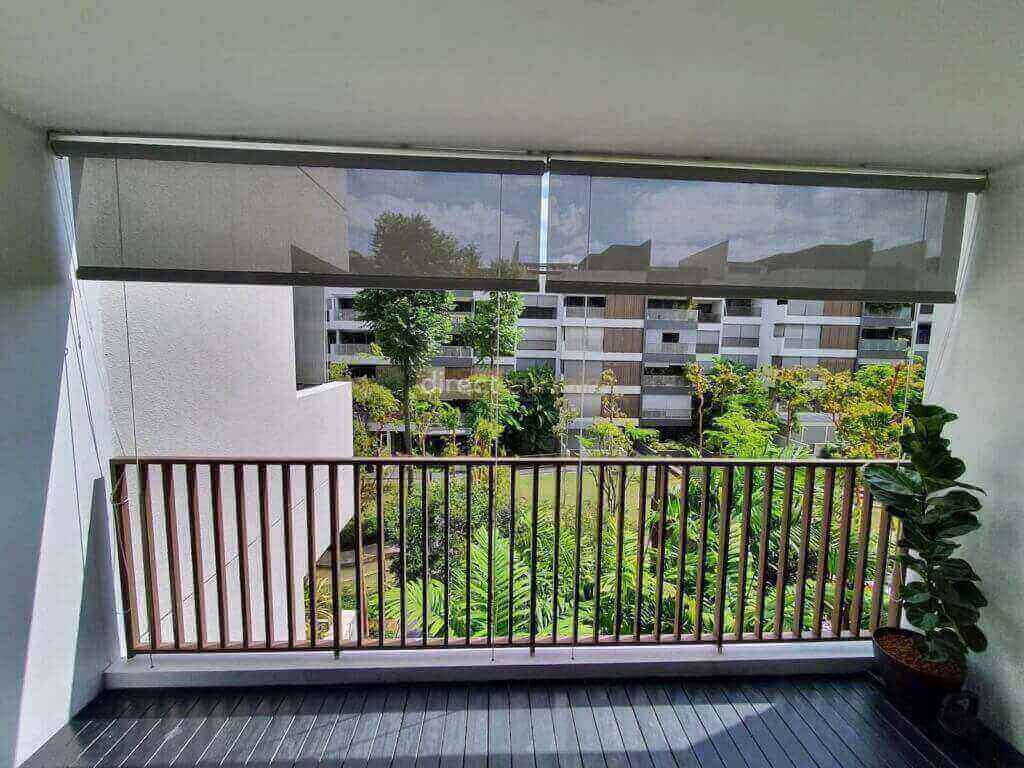 Outdoor Roller Blind - White Grey | Direct Curtain