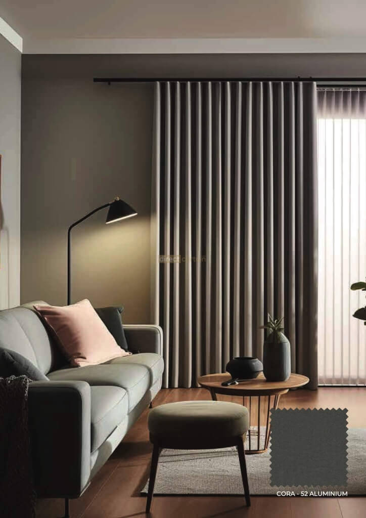 Dim-out Curtain – Cora Aluminium | Direct Curtain